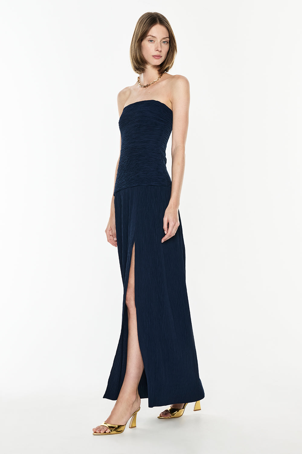 Double Time Pleat Strapless Dress – MANNING CARTELL